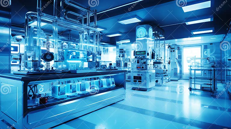 Modern Hi-tech Laboratory Science Stock Illustration - Illustration of ...