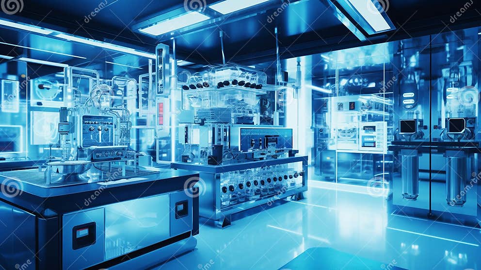 Modern Hi-tech Laboratory Science Stock Illustration - Illustration of ...