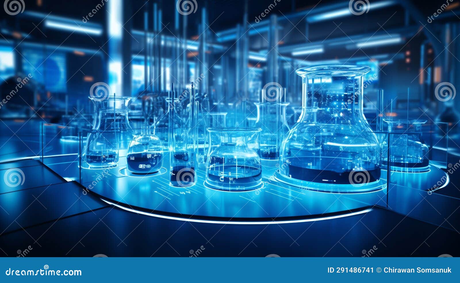 Modern Hi-tech Laboratory Science Stock Illustration - Illustration of ...