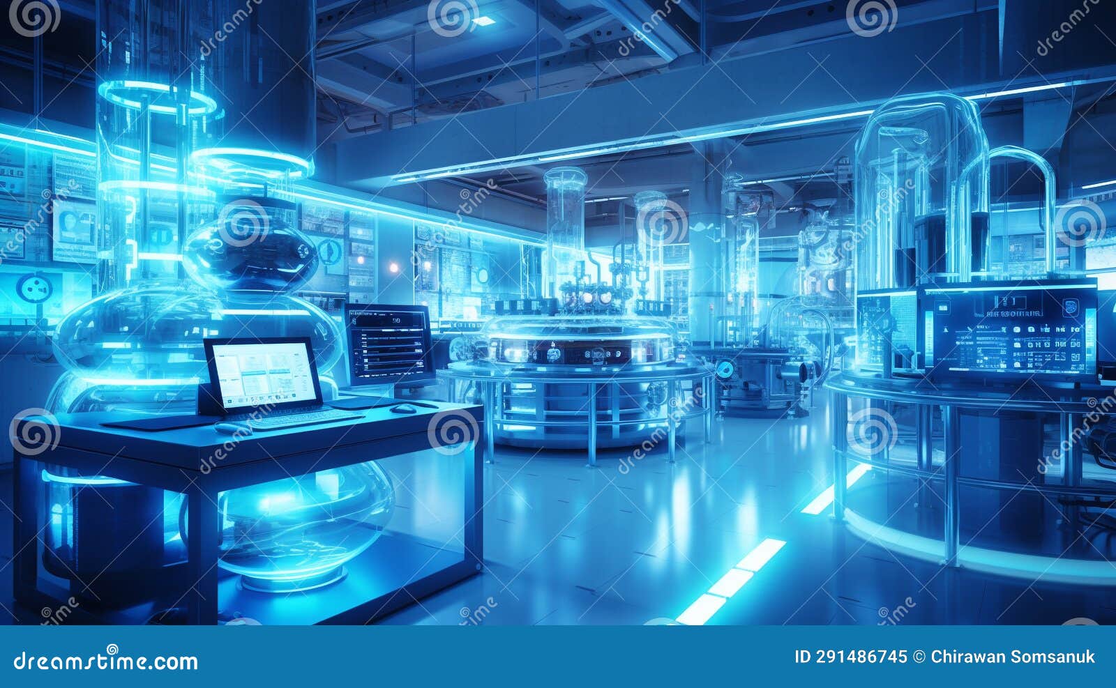 Modern Hi-tech Laboratory Science Stock Illustration - Illustration of ...