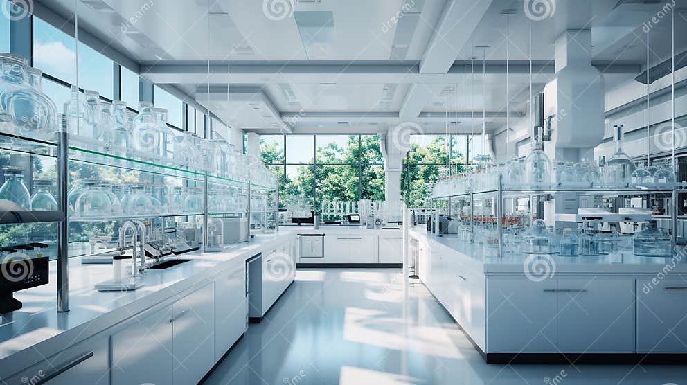 Modern Hi-tech Laboratory Science Stock Illustration - Illustration of ...