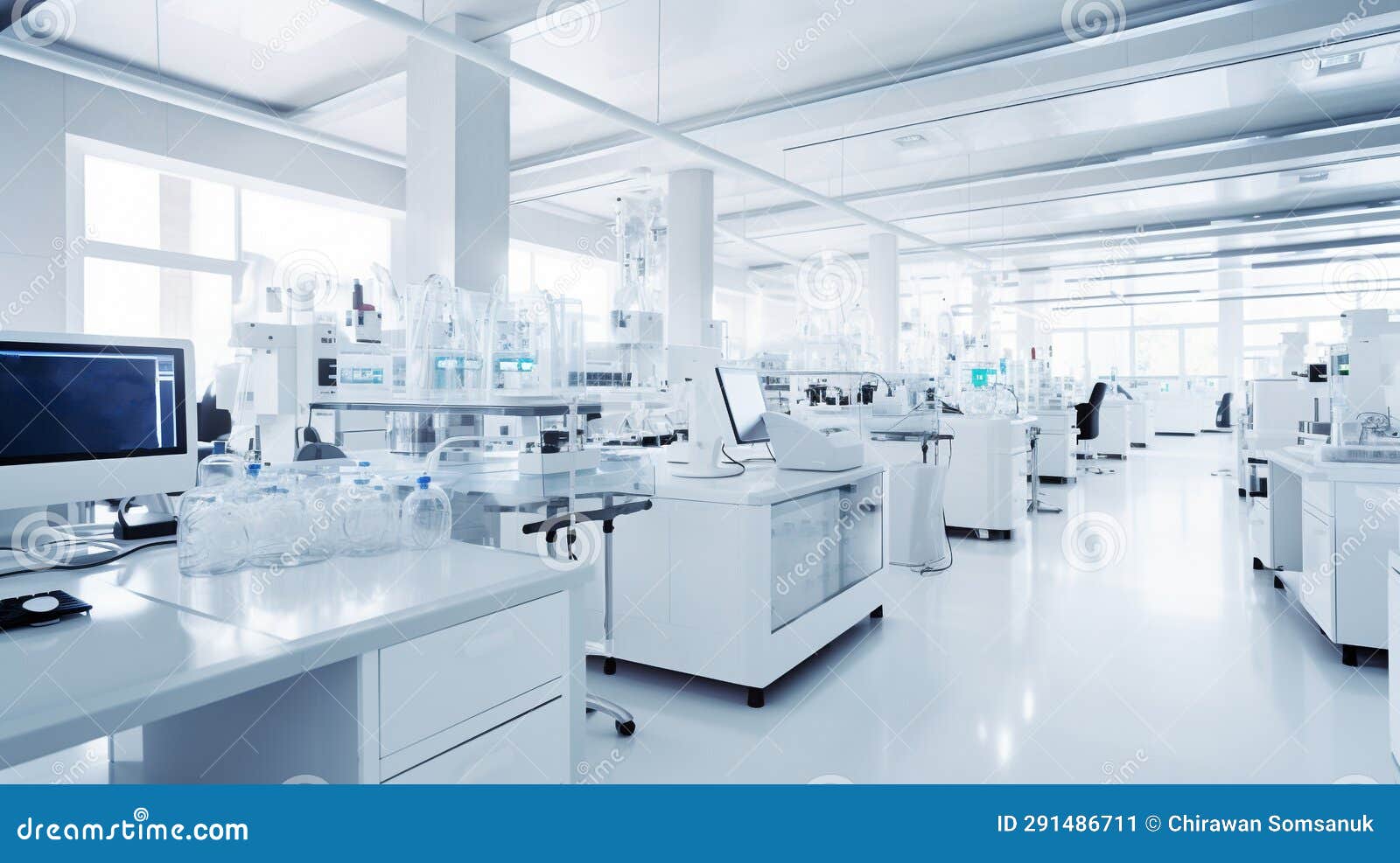 Modern Hi-tech Laboratory Science Stock Illustration - Illustration of ...