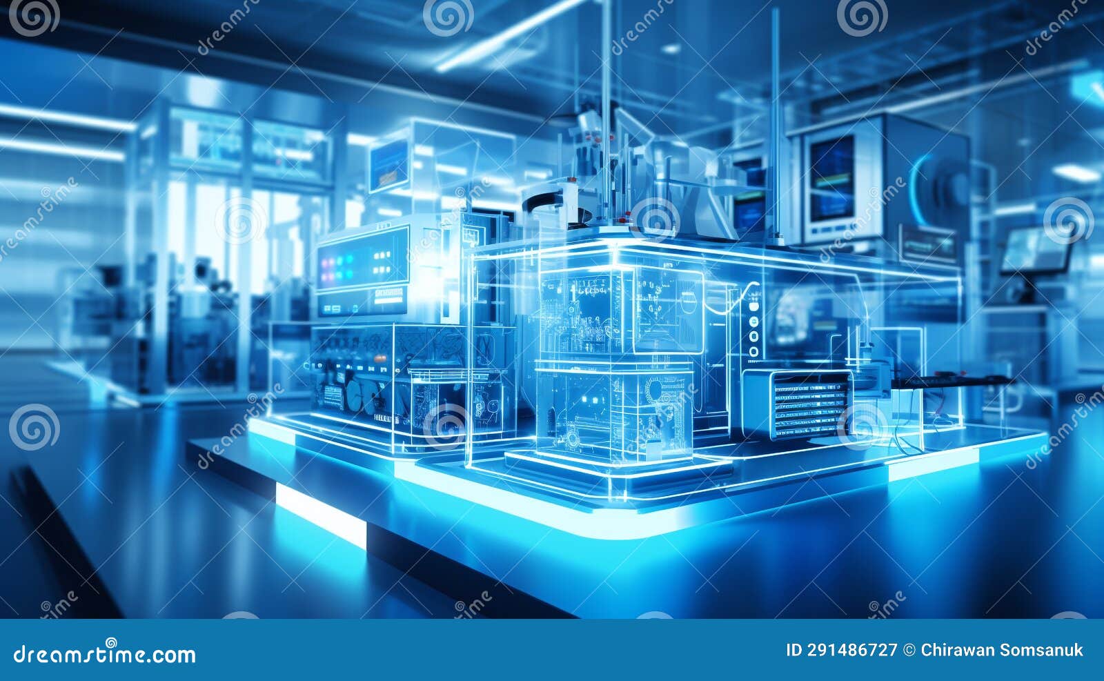 Modern Hi-tech Laboratory Science Stock Illustration - Illustration of ...