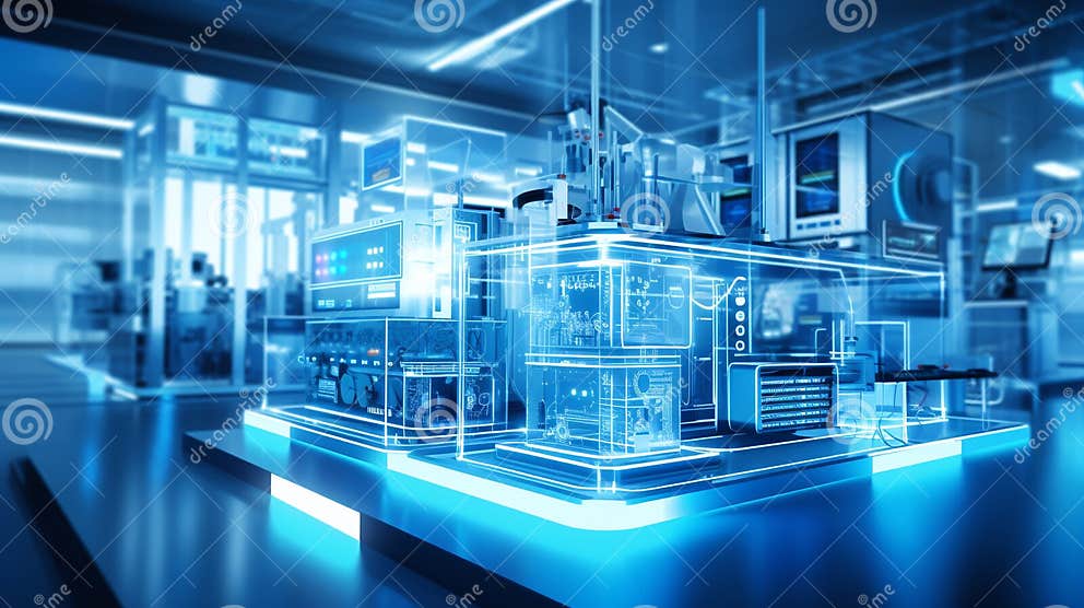 Modern Hi-tech Laboratory Science Stock Illustration - Illustration of ...