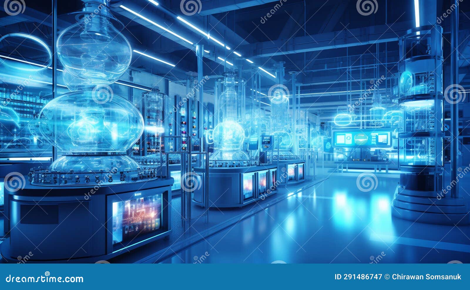 Modern Hi-tech Laboratory Science Stock Illustration - Illustration of ...