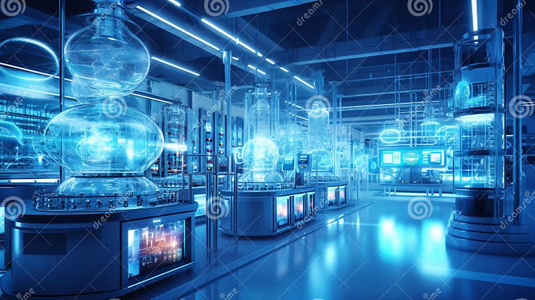 Modern Hi-tech Laboratory Science Stock Illustration - Illustration of biotechnology, high ...