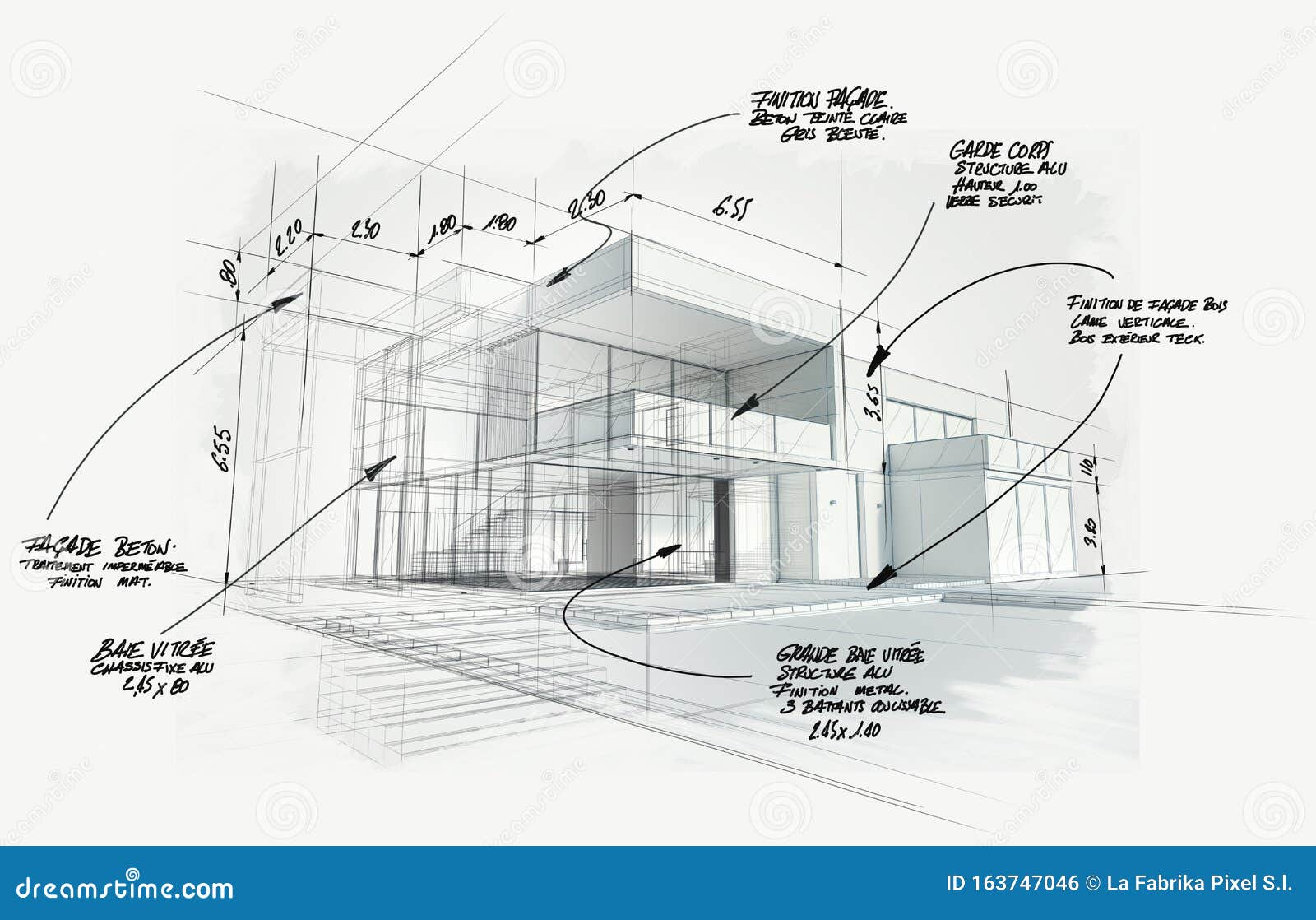 Modern High End Architecture Project Stock Illustration - Illustration ...