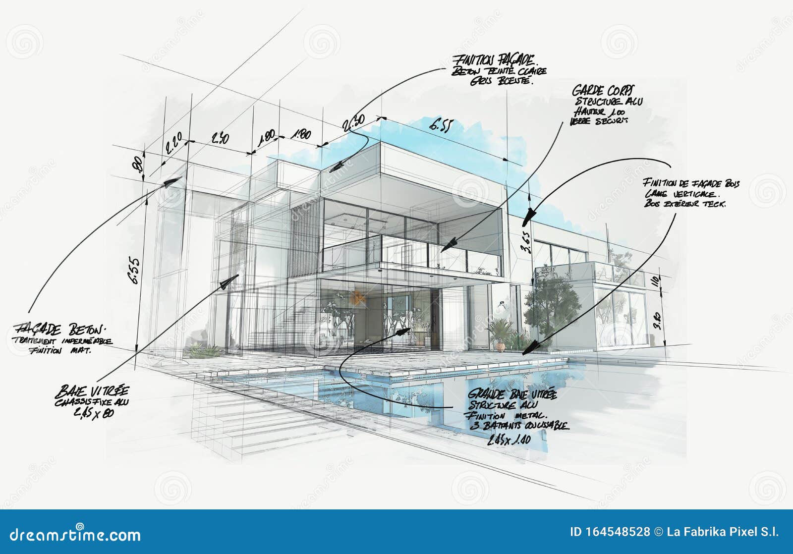 Modern High End Architecture Project Stock Illustration - Illustration ...