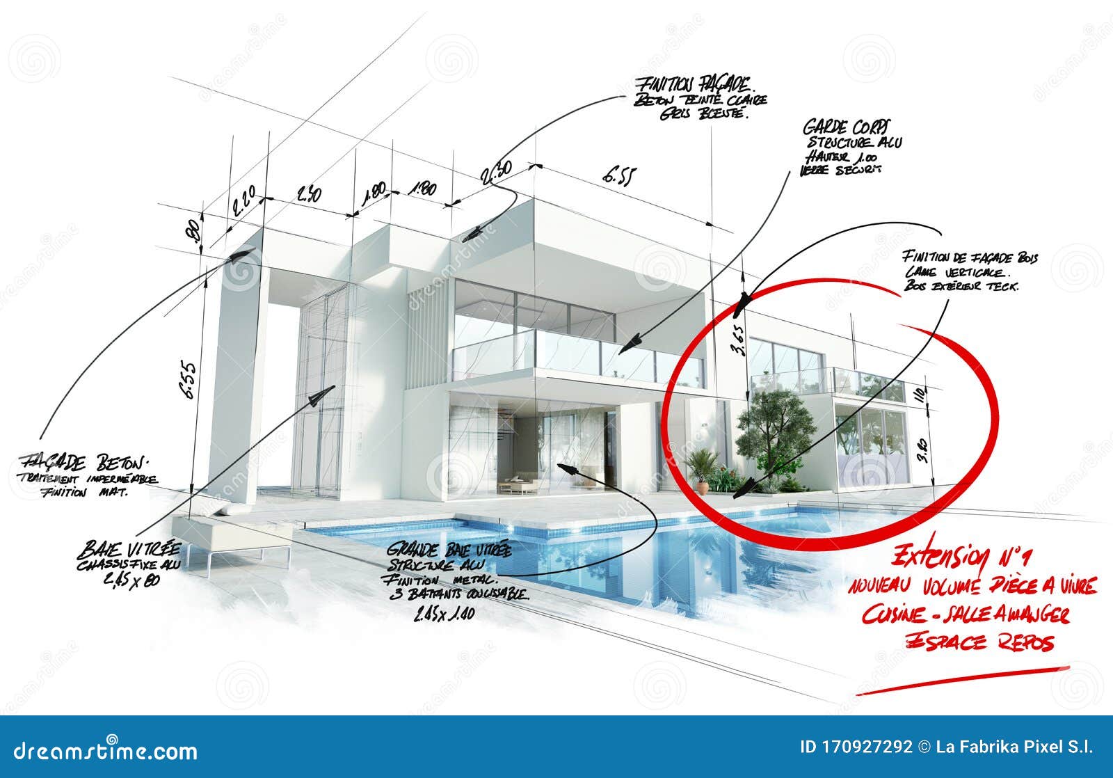 Modern High End Architecture Project Stock Illustration - Illustration ...