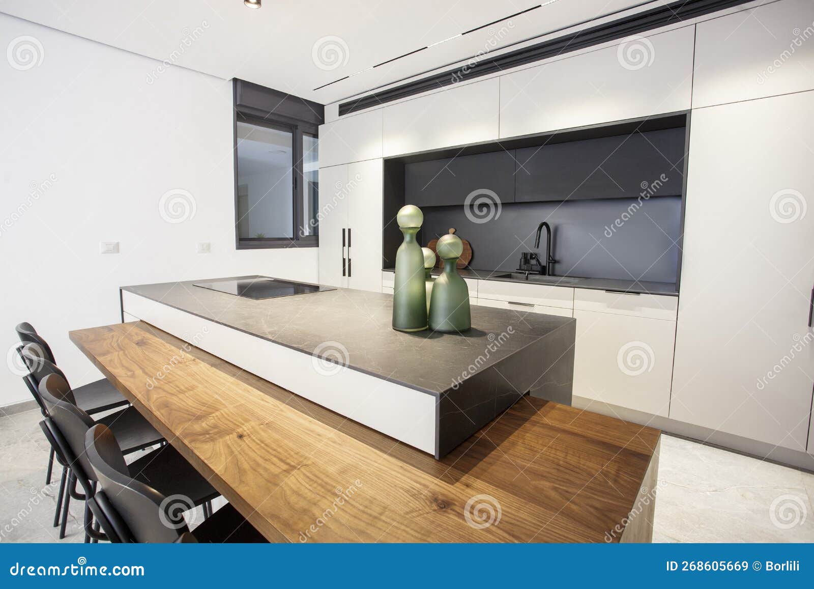 Modern High End Luxury Kitchen Stock Image - Image of cooking, empty ...