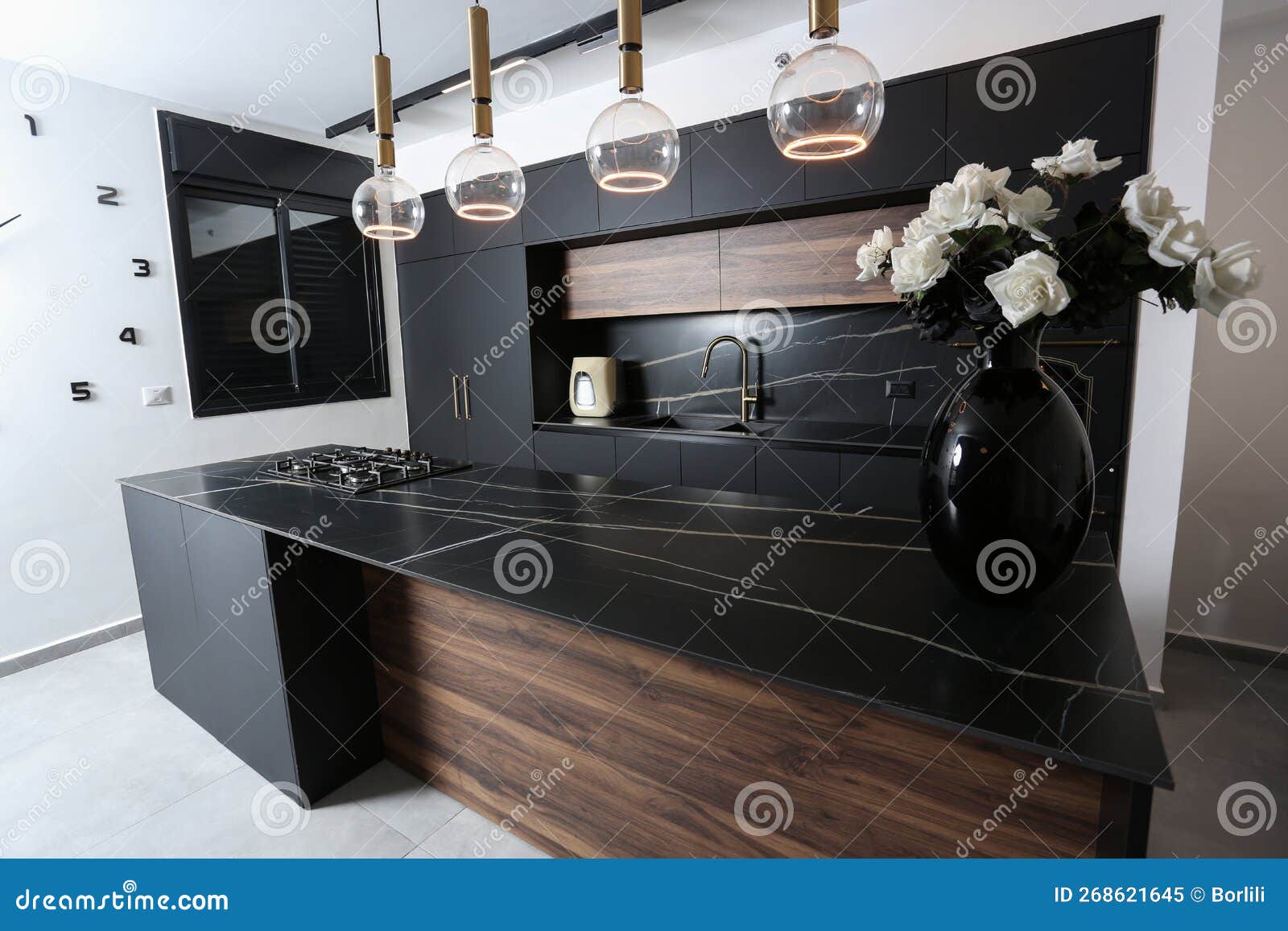 Modern High End Luxury Kitchen Stock Image - Image of luxury, comfort ...