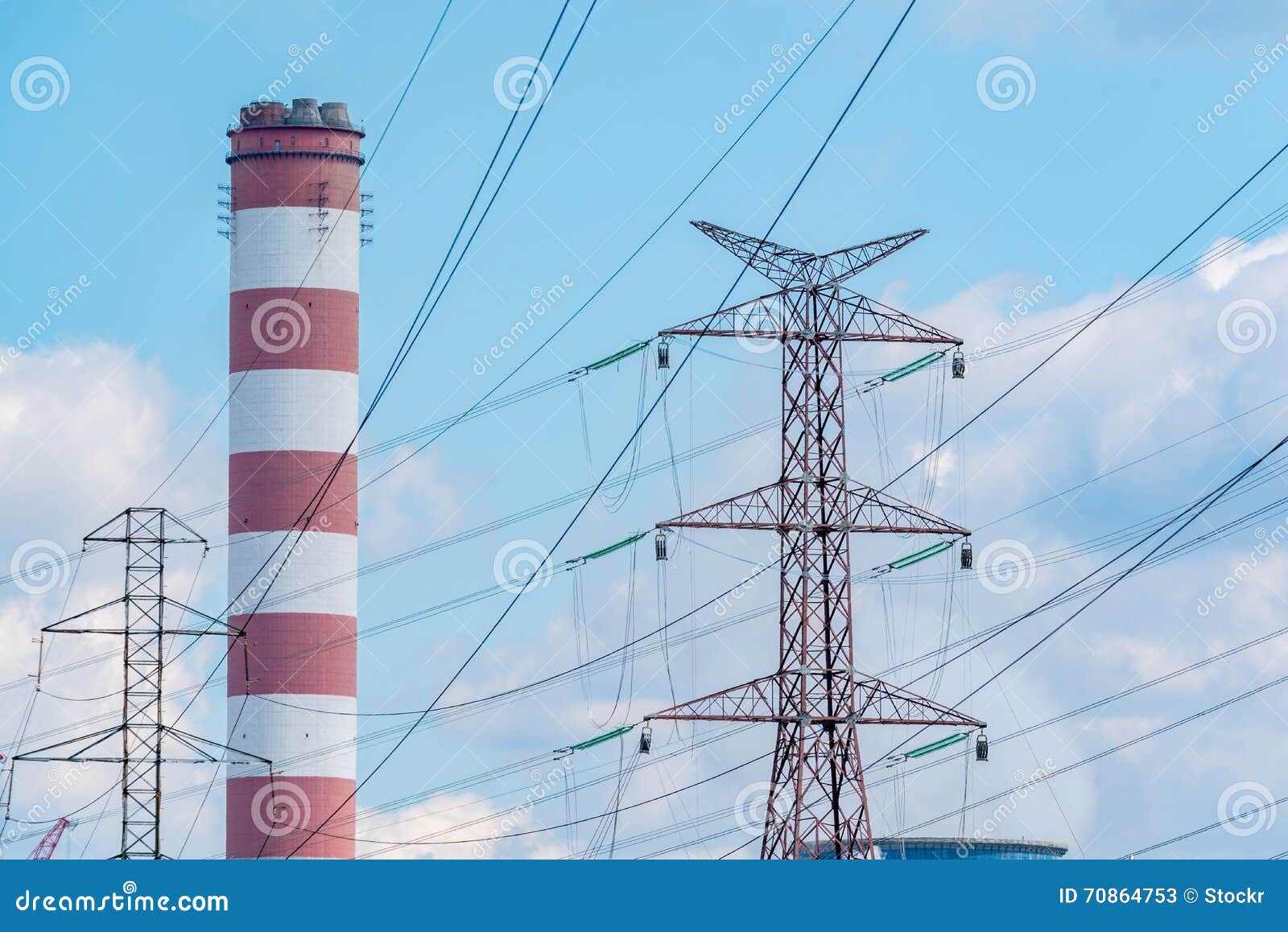 Modern high powerlines stock image. Image of line, environment - 70864753