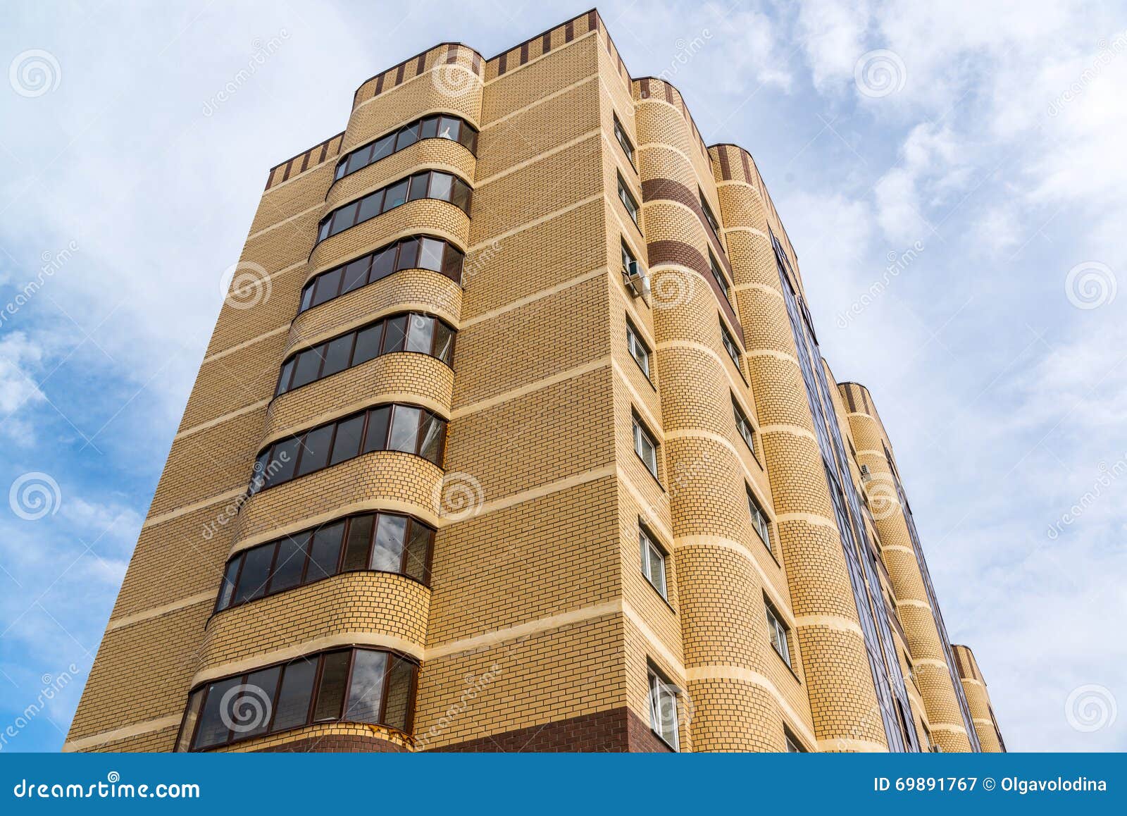 Modern High-rise Apartment Building Made of Brick Stock Image - Image ...