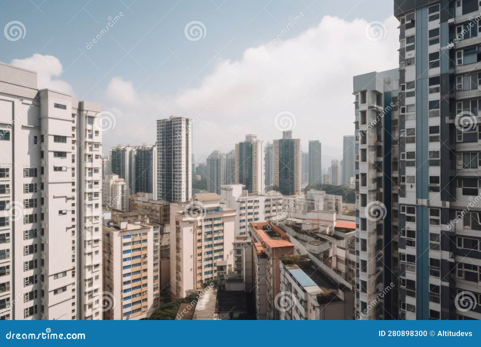 Modern High-rise Apartment Complex Against the Backdrop of Bustling ...