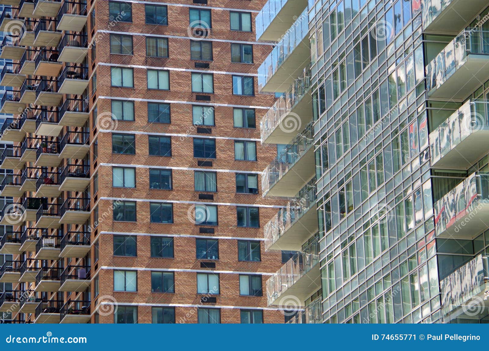 Modern High Rise Balconies and Windows Intersecting Background Stock ...