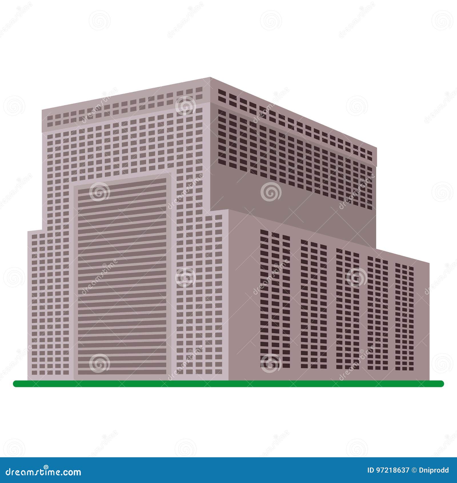 A Modern High-rise Building on a White Background. Stock Vector ...