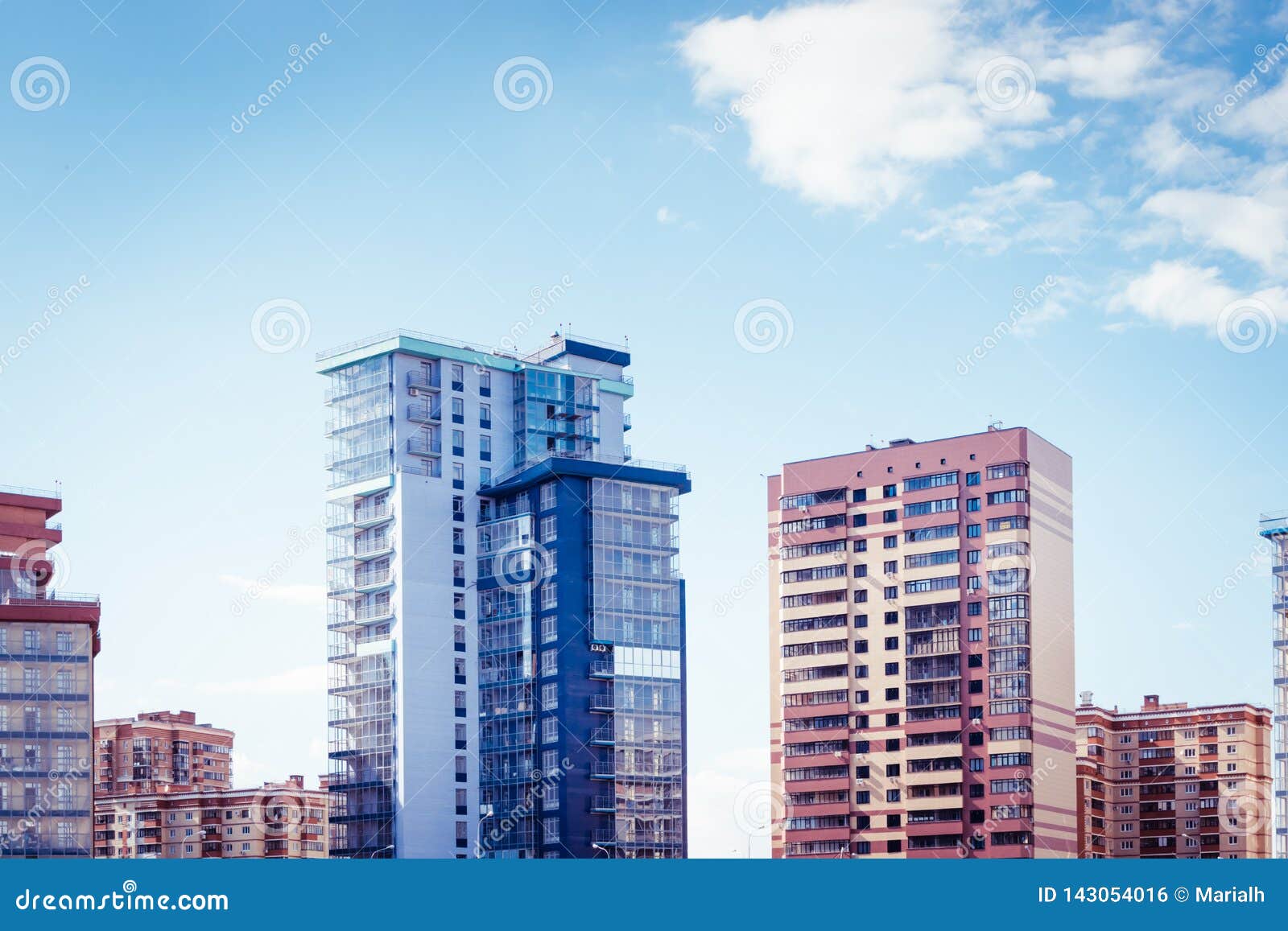 Modern high-rise buildings stock photo. Image of city - 143054016