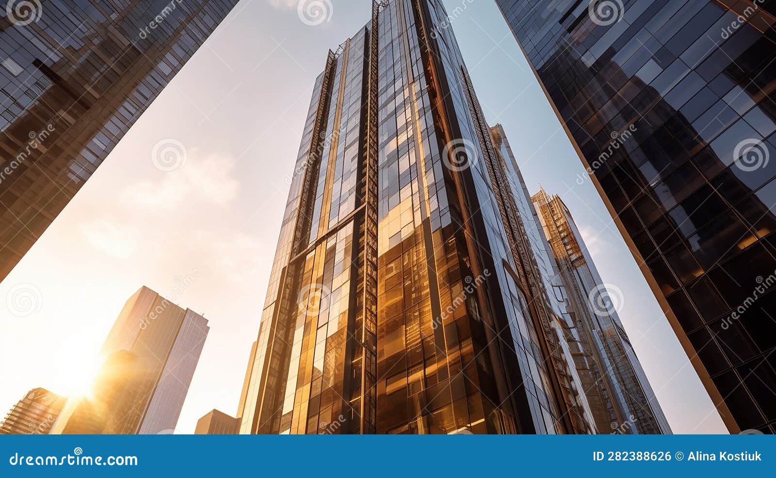 Modern High-rise Buildings. Sunset. Horizontal Photo. Stock ...