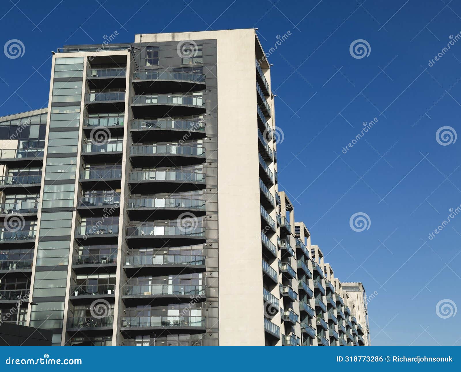 Modern High Rise Flats at New Development Stock Photo - Image of ...