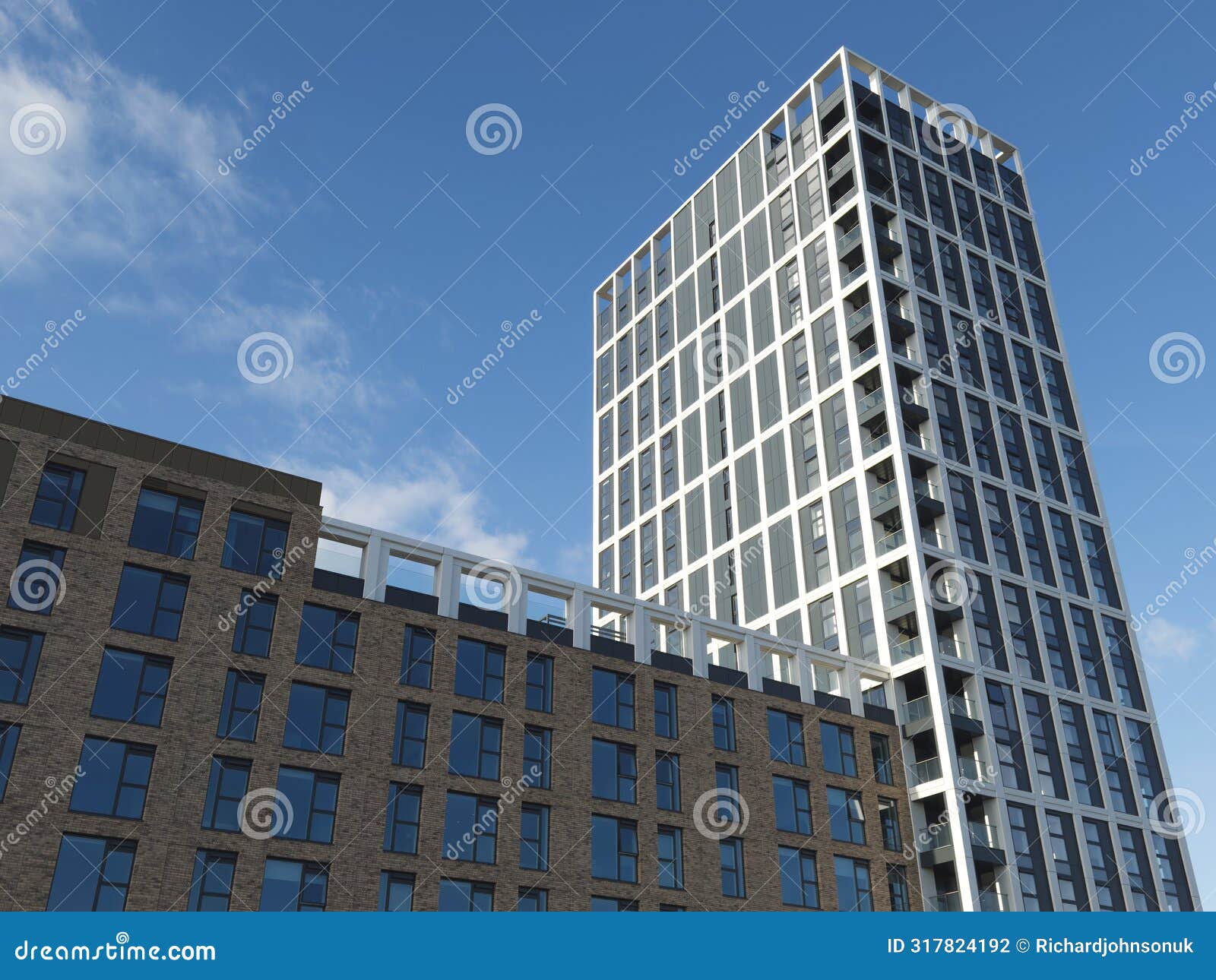 Modern High Rise Flats at New Development Stock Photo - Image of ...