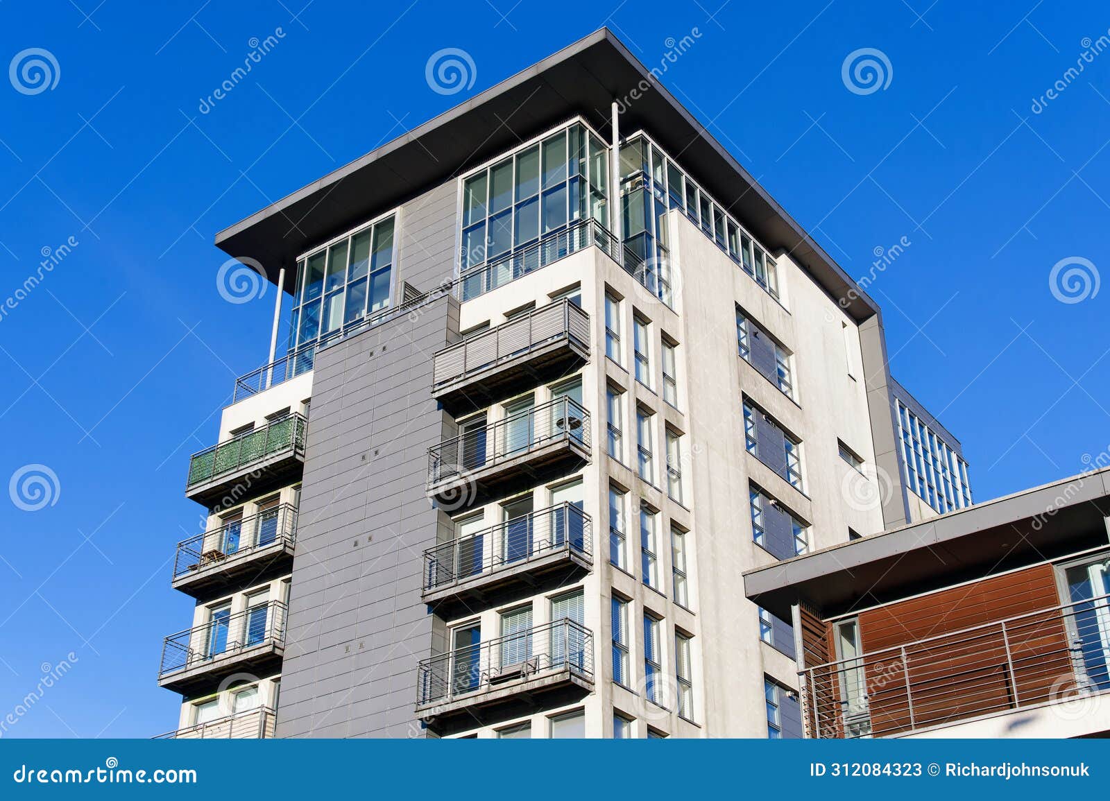 Modern High Rise Flats at New Development on Waterfront Stock Image ...
