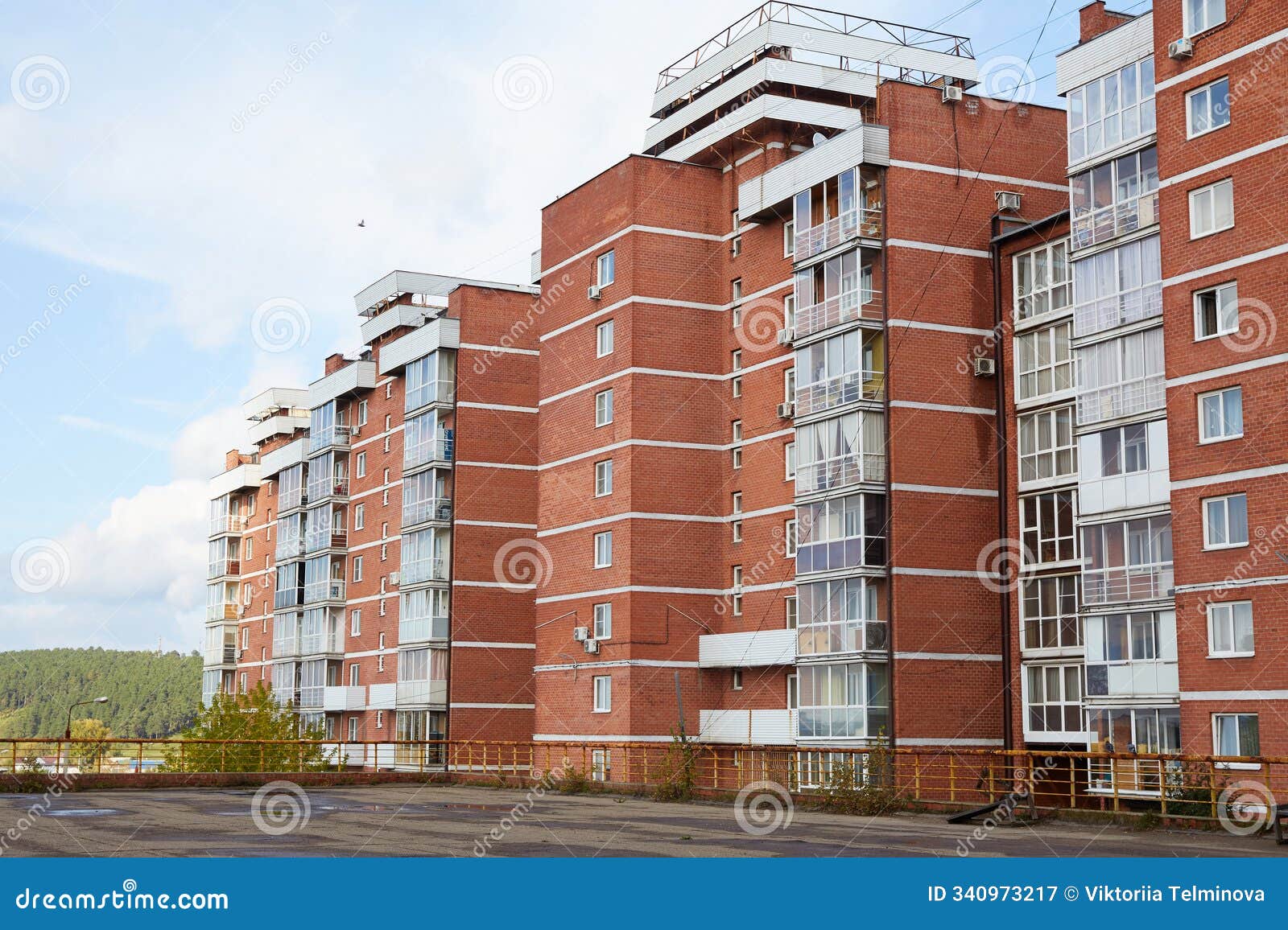Modern High-rise Multi-storey Residential Building with Balconies Stock ...