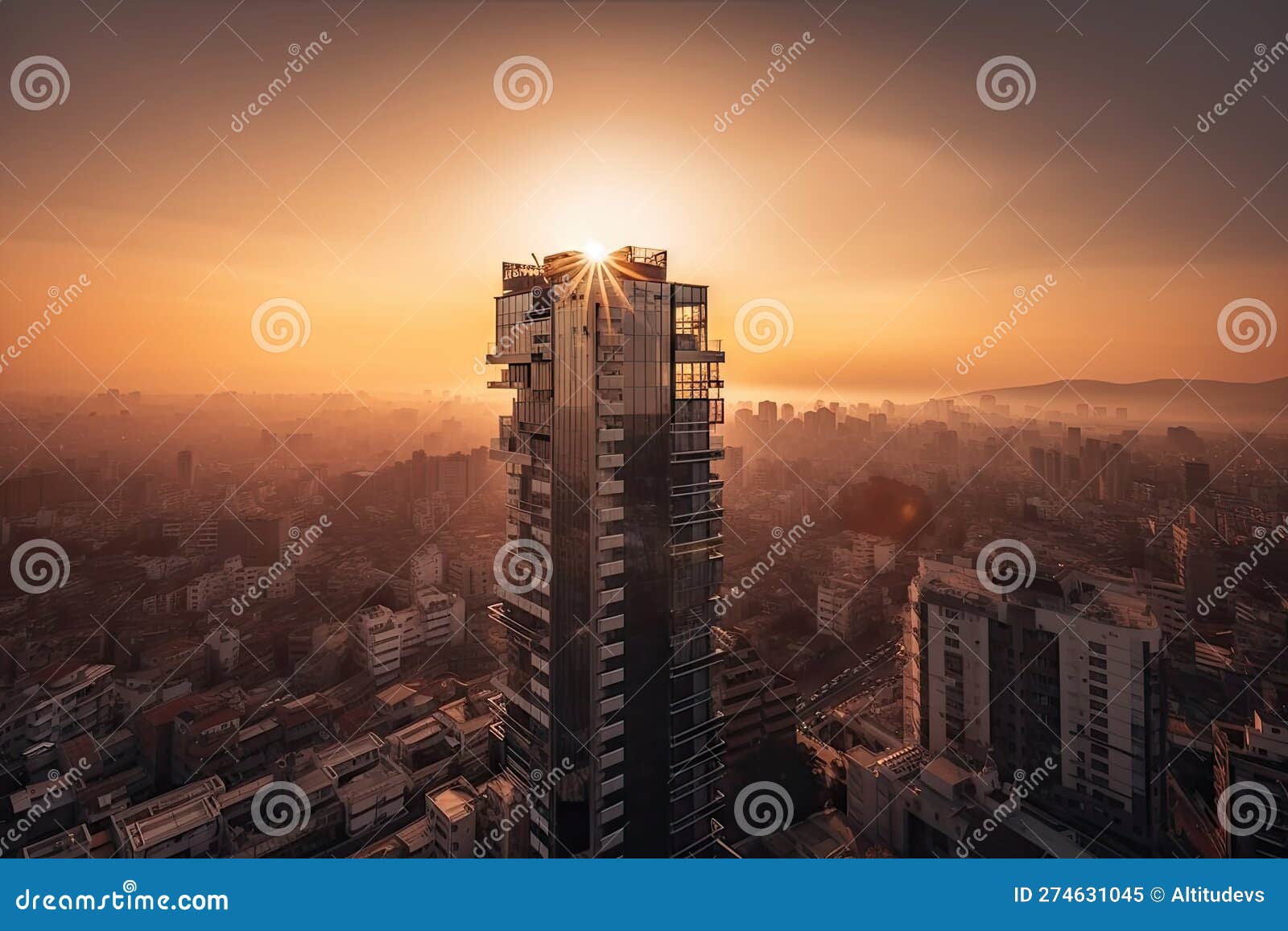 Modern High-rise, with Panoramic View of City and Its Landmarks, at ...