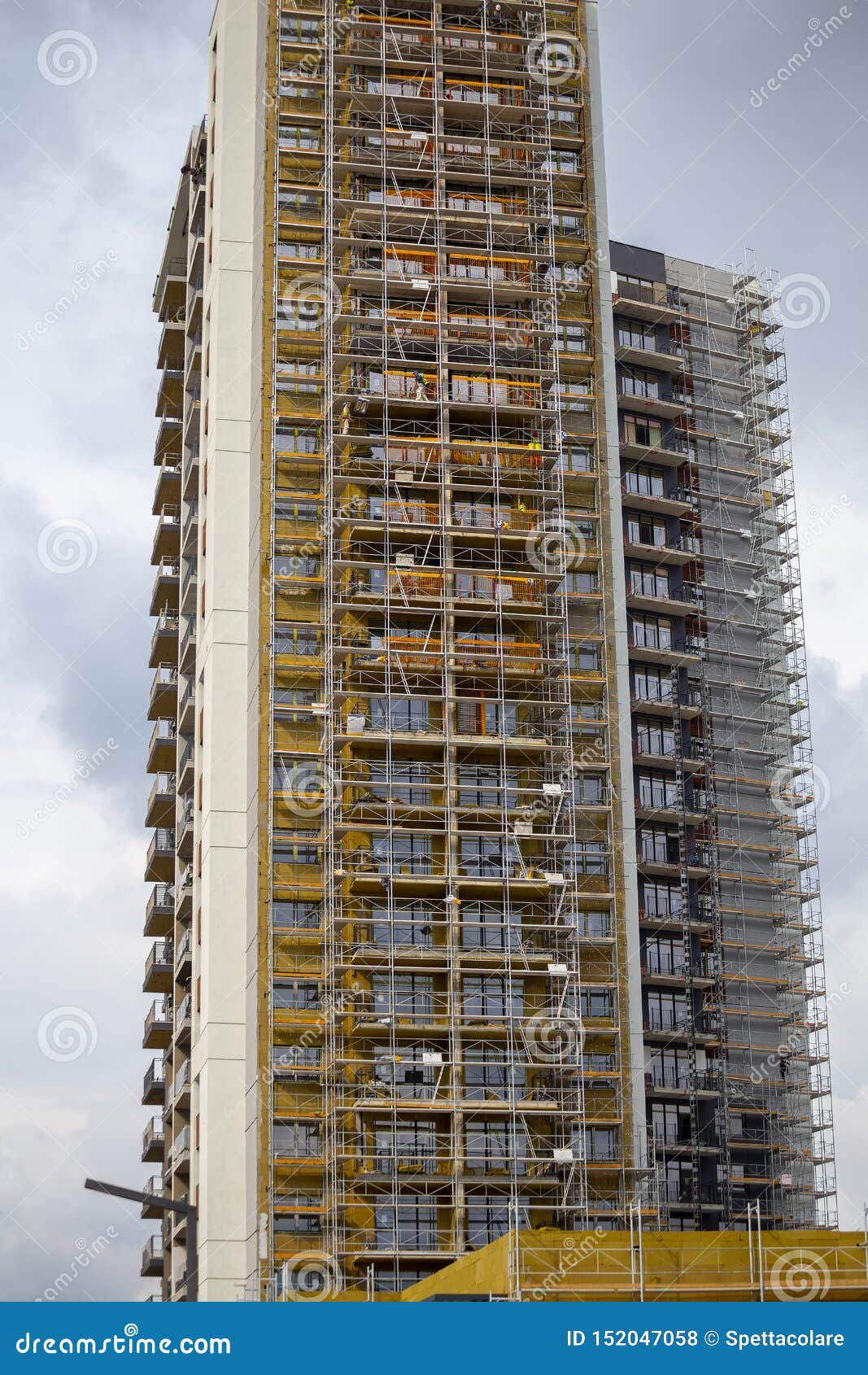 Modern High-rise Residential Building Under Construction Stock Photo ...