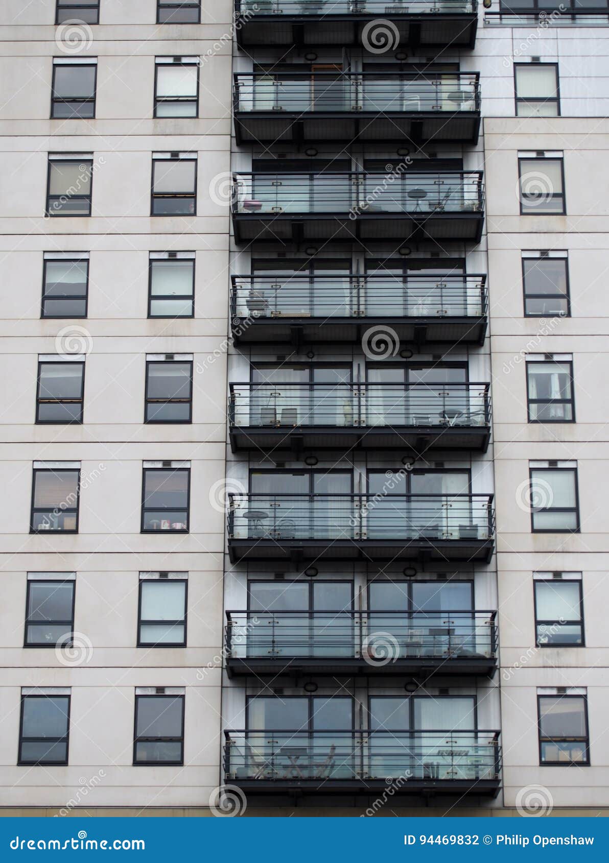 Modern High-rise Residential Building with White Cladding Stock Photo ...