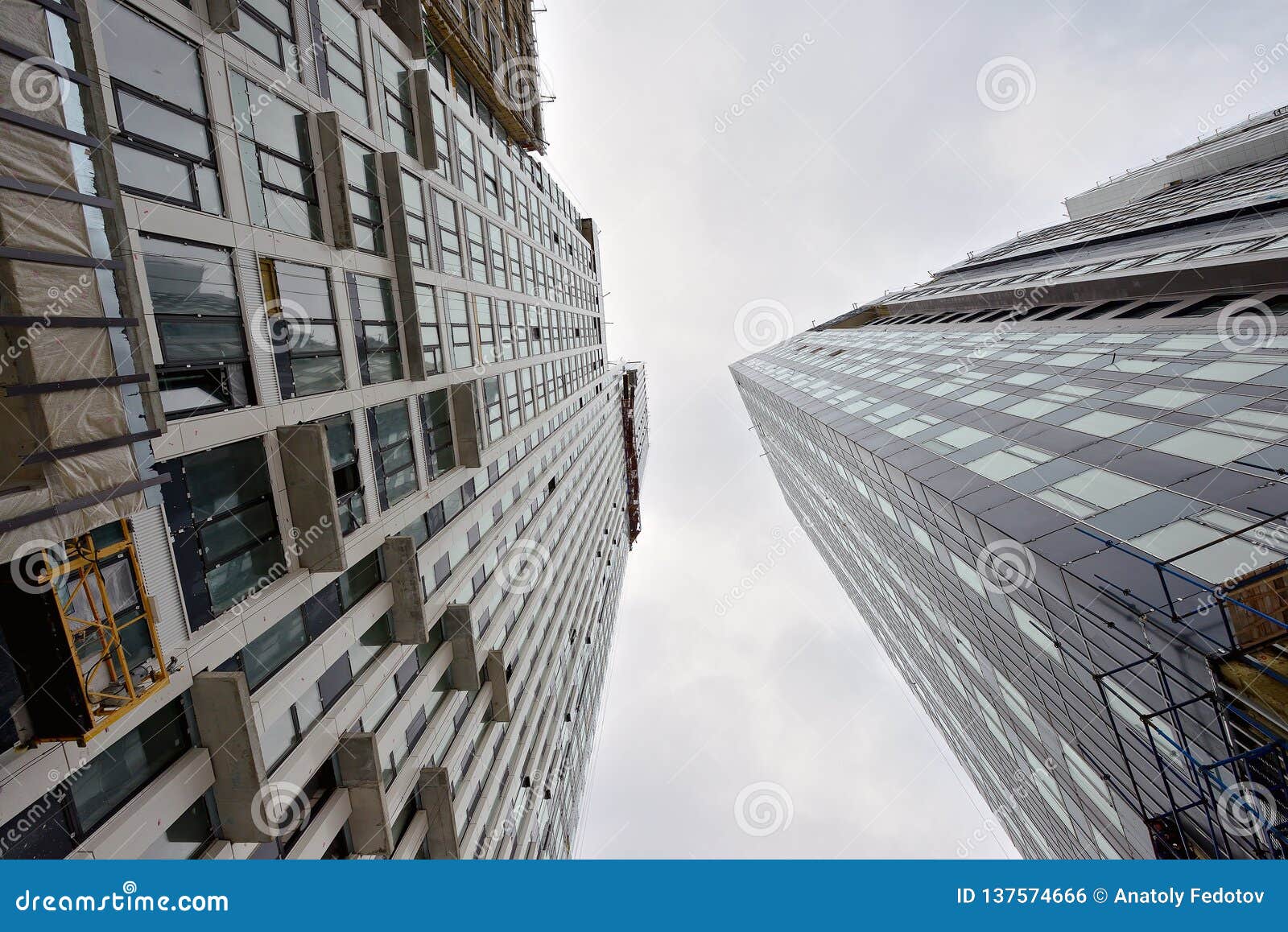 Modern High-rise Residential Buildings. Bottom View Stock Photo - Image ...