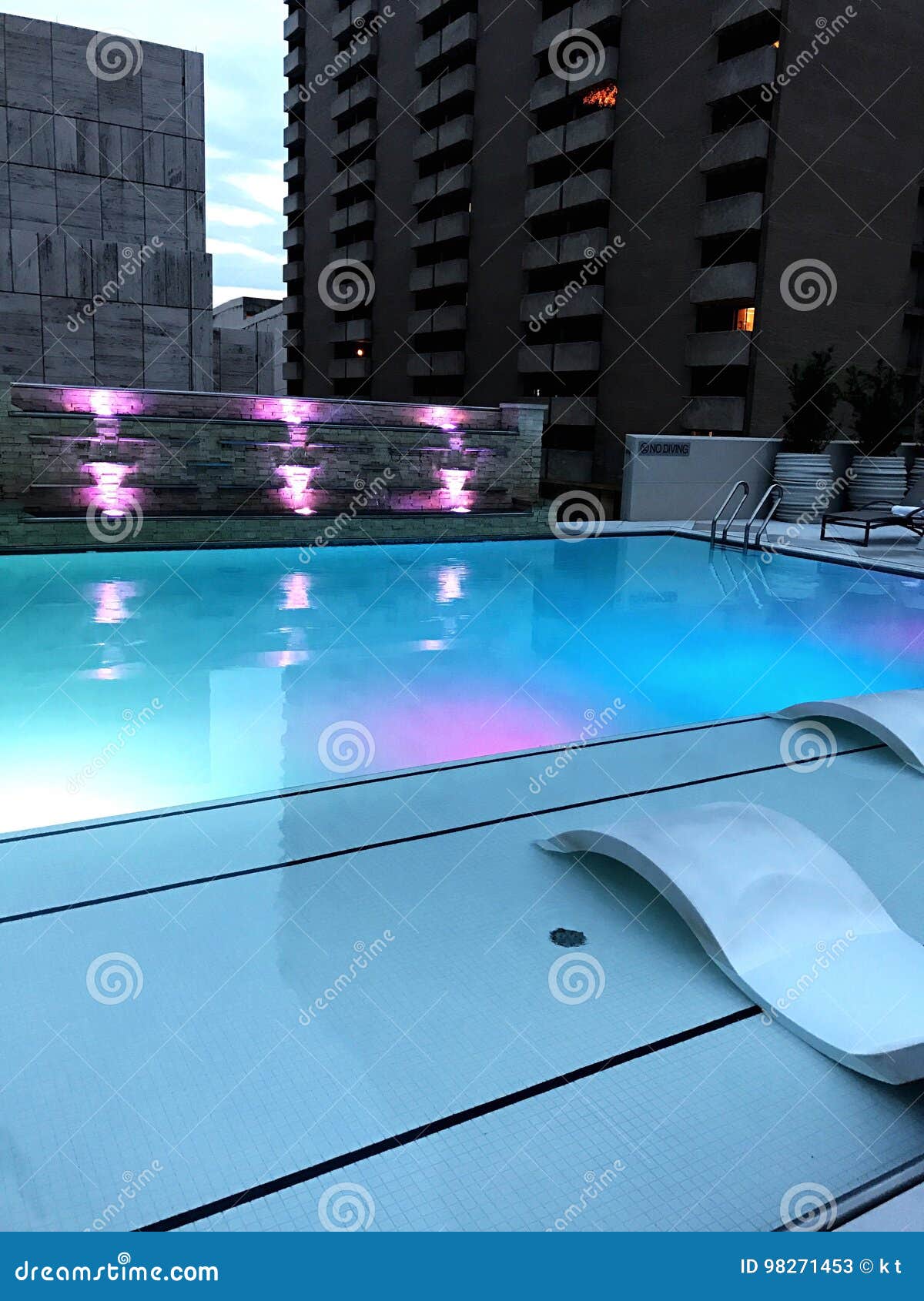 Modern High Rise Rooftop Pool Stock Image - Image of pink, scape: 98271453
