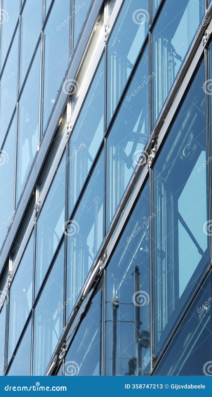 Modern High Rise Structure With Bold Diagonal Bracing On Glass Facade ...