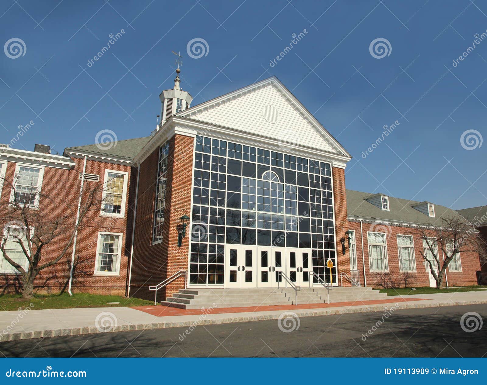 Modern High school stock image. Image of entrance, exterior - 19113909