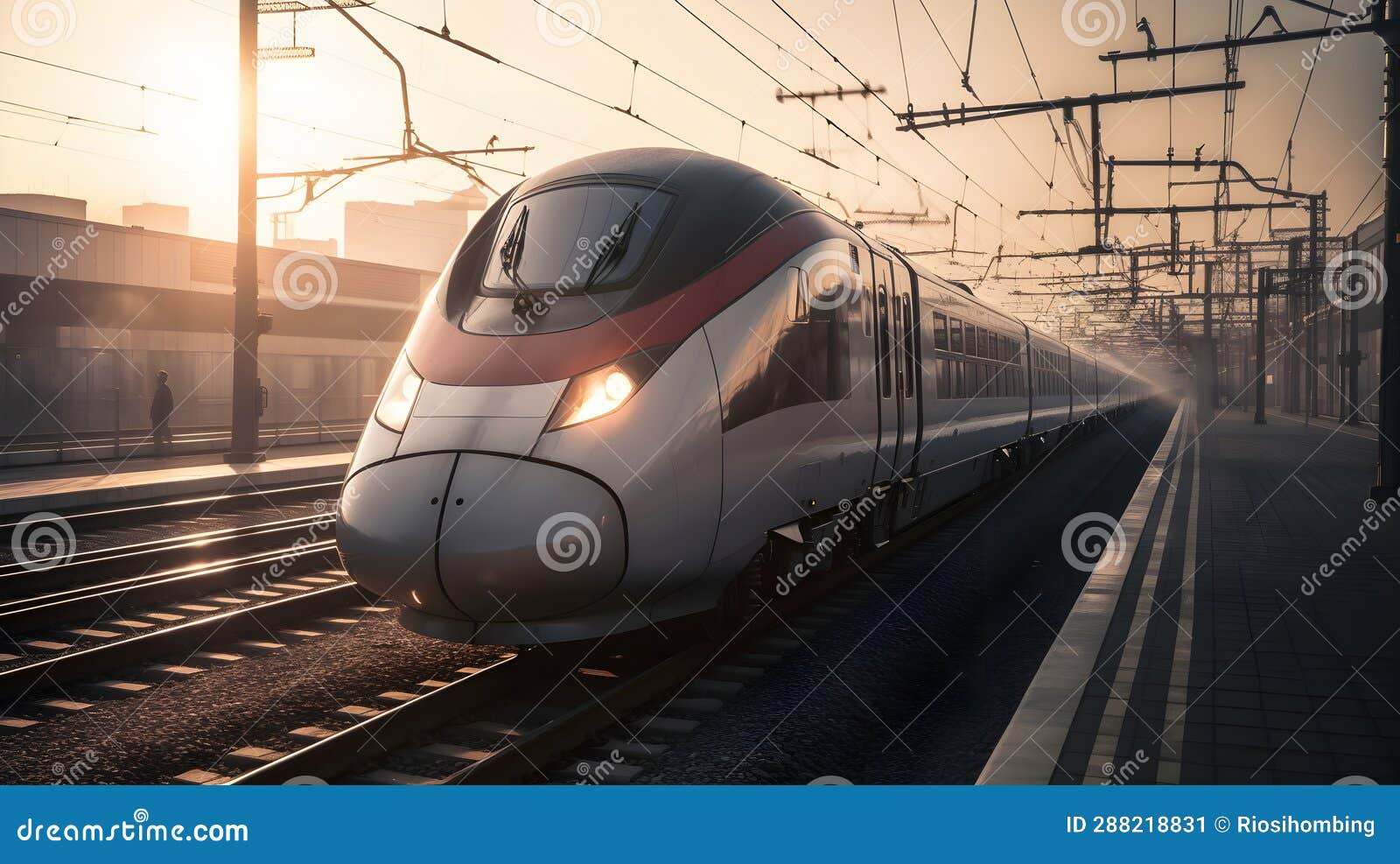 Modern High Speed Bullet Train Railway Transportation in the Train ...