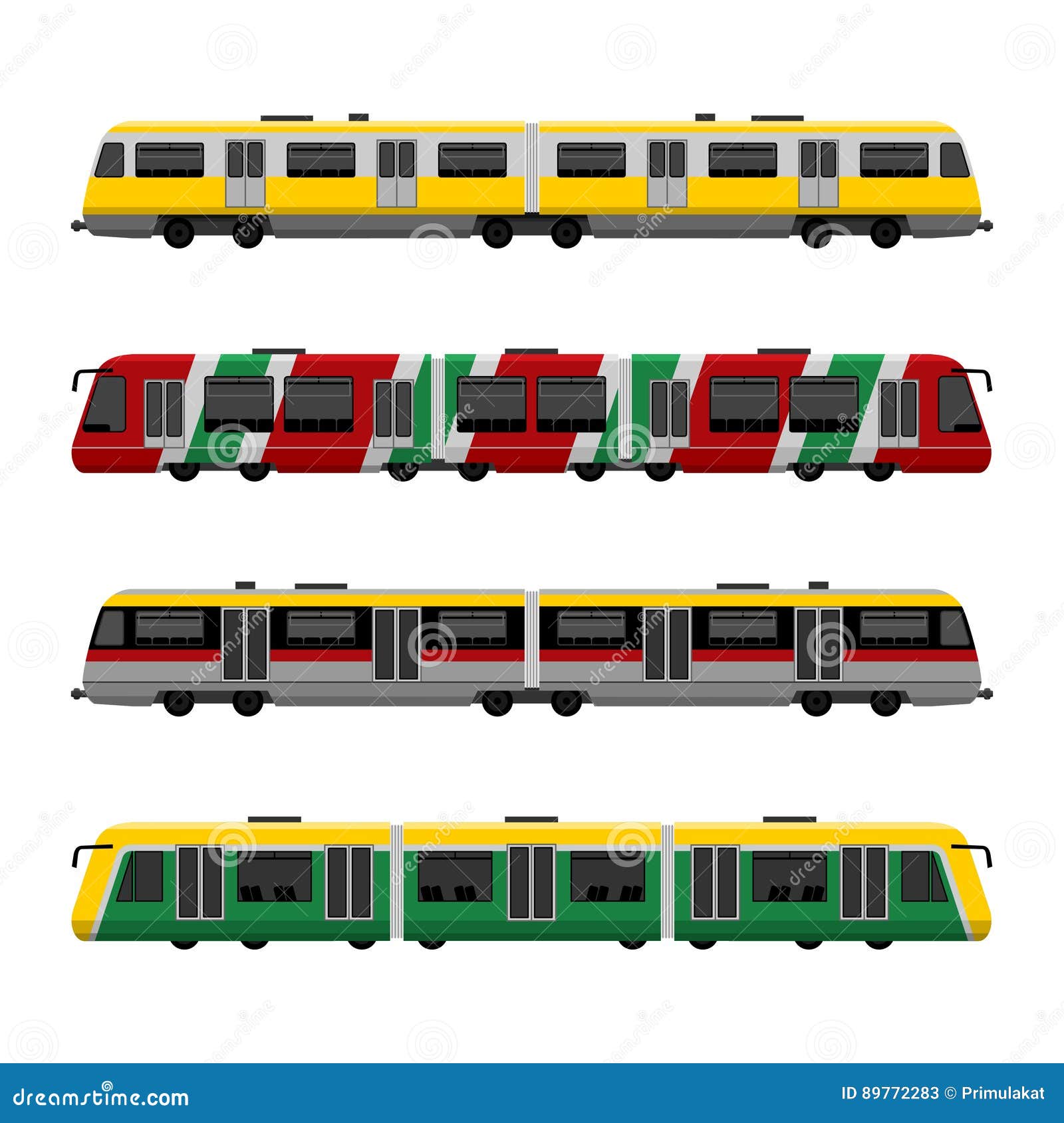 Modern High Speed City Subway Trains Vector Set Stock Vector ...