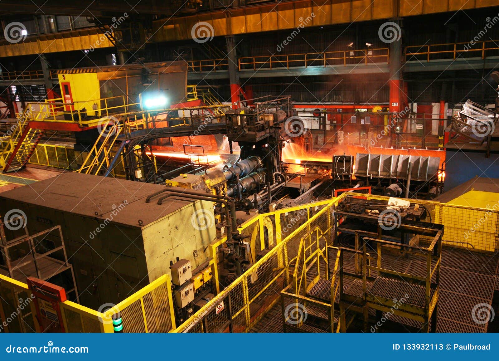 Modern High Speed Computer Controlled Rolling Mill. Stock Image - Image ...