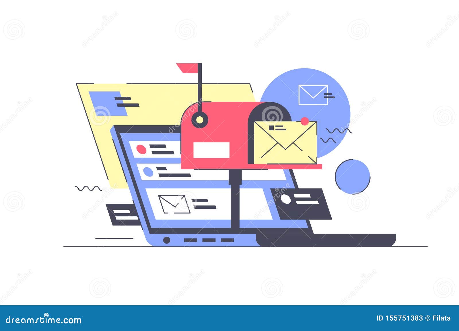 Modern, High-speed Mail Delivery Using the Internet. Stock Illustration ...