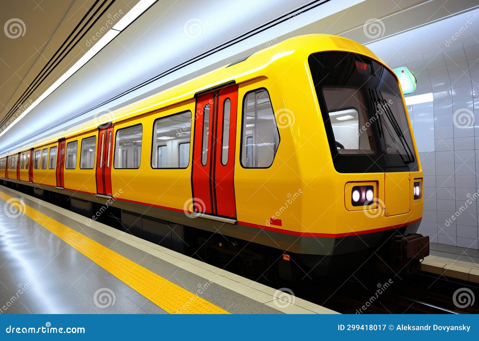 Modern High Speed Metro Train at the Station Stock Image - Image of ...
