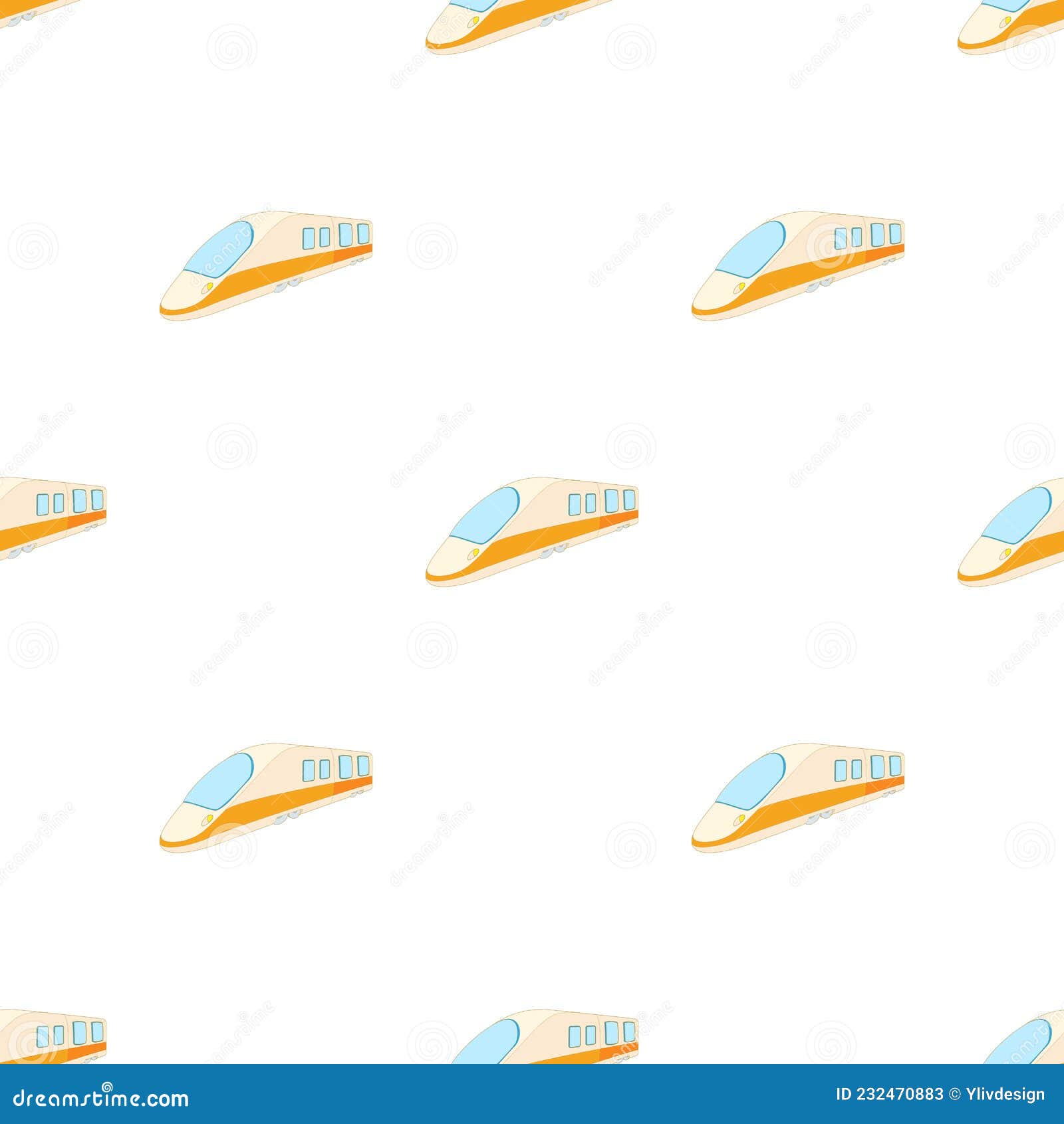Modern High Speed Passenger Commuter Train Pattern Seamless Vector ...