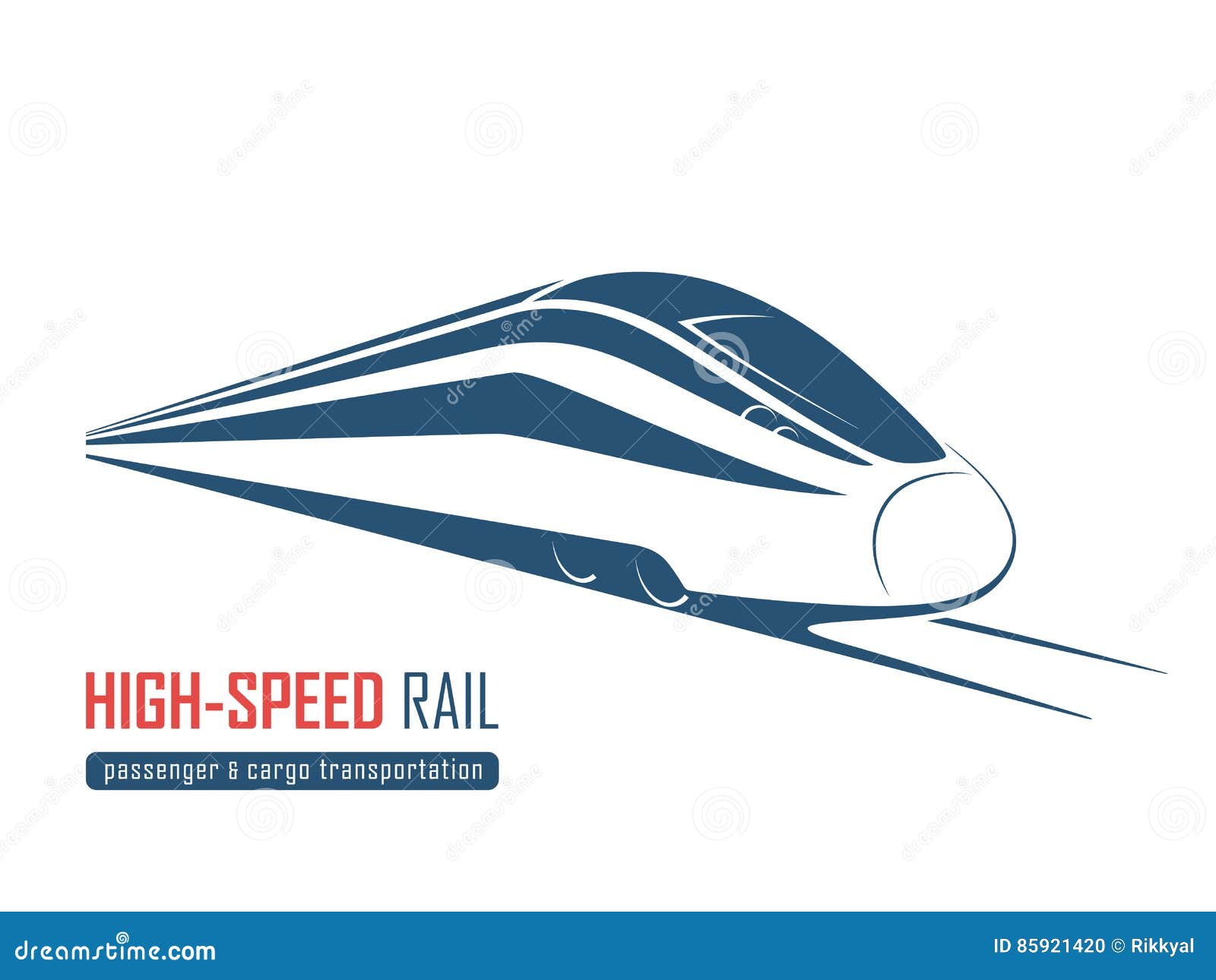 Modern High Speed Rail Emblem, Icon, Label, Silhouette Stock Vector ...
