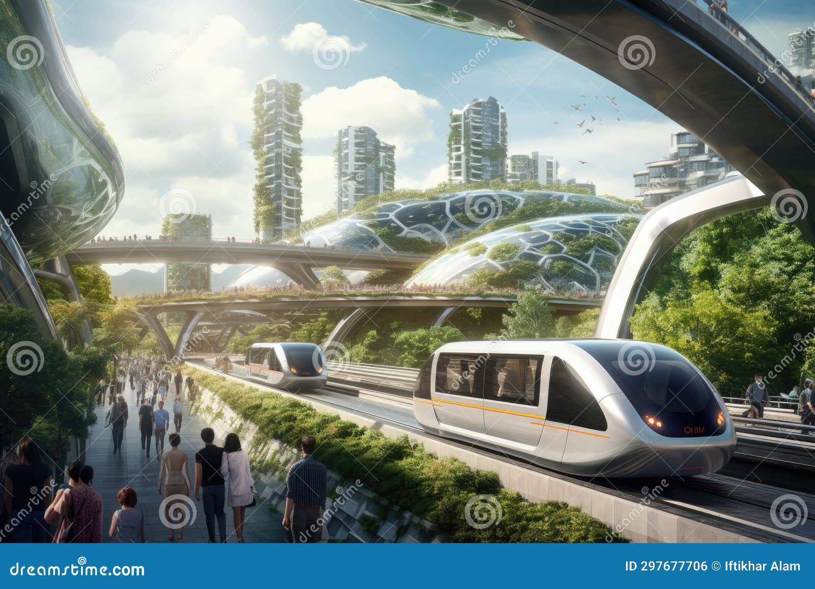 Modern High Speed Train in the City of China.3d Rendering, the Future ...