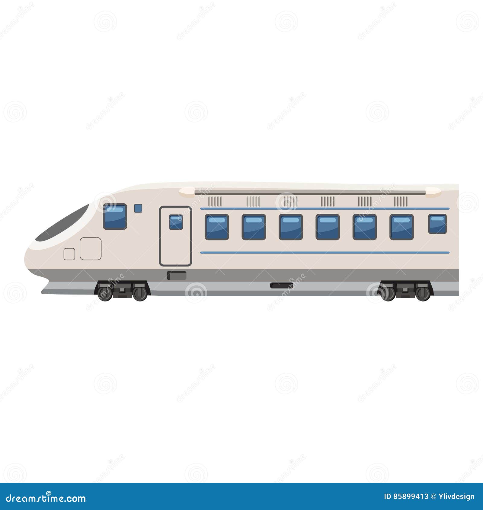 Modern High Speed Train Icon, Cartoon Style Stock Vector - Illustration ...