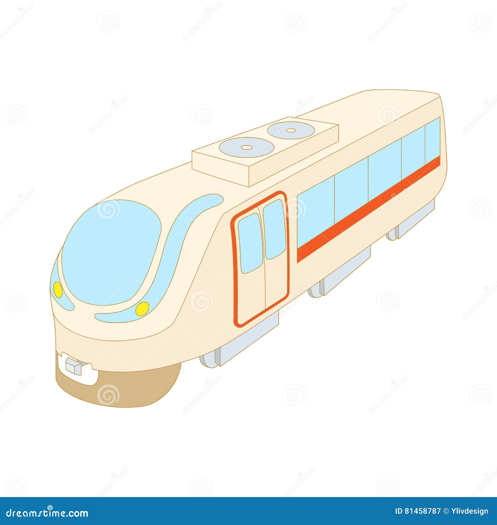 Modern High Speed Train Icon, Cartoon Style Stock Vector - Illustration ...