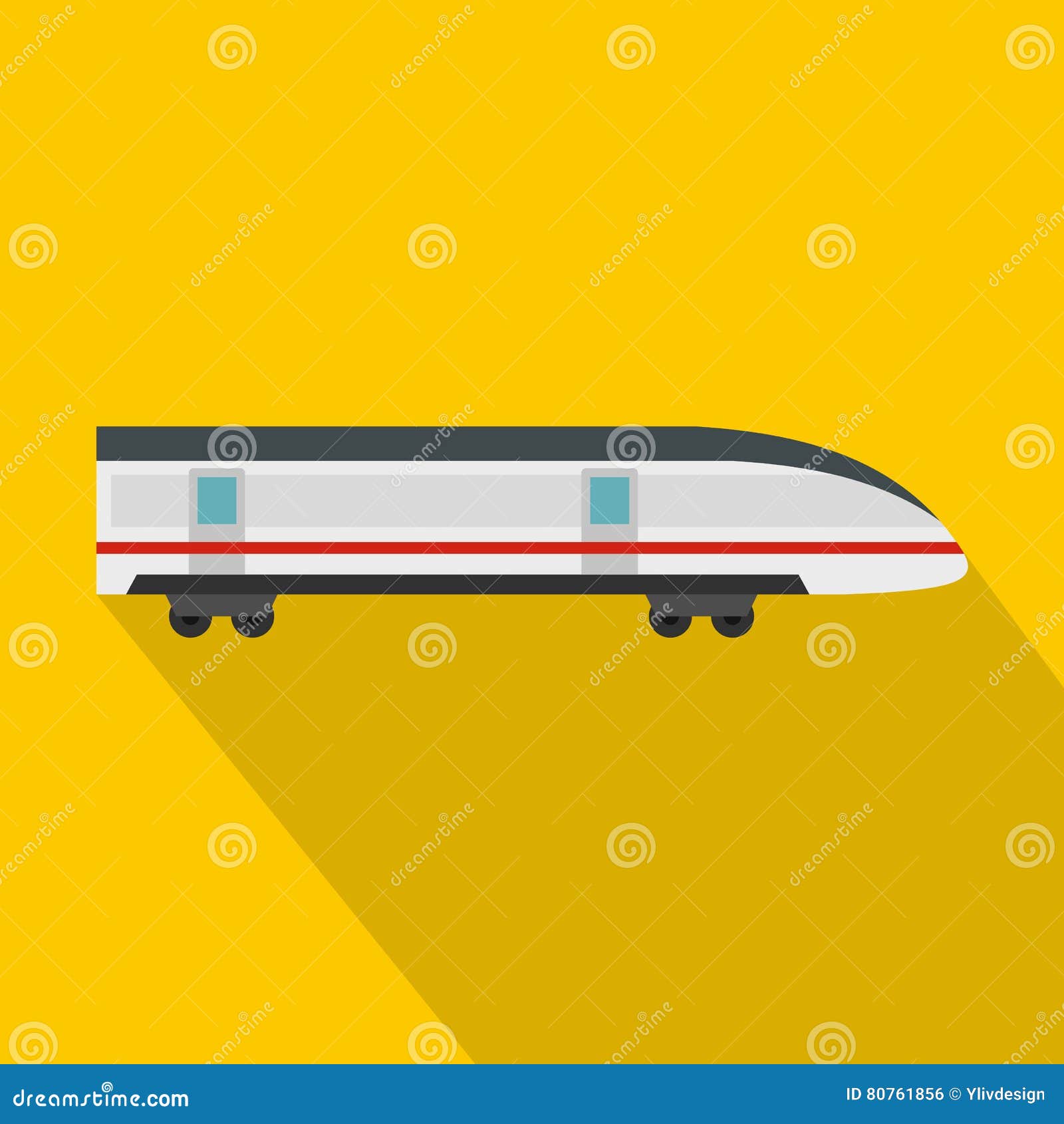 Modern High Speed Train Icon, Flat Style Stock Vector - Illustration of ...