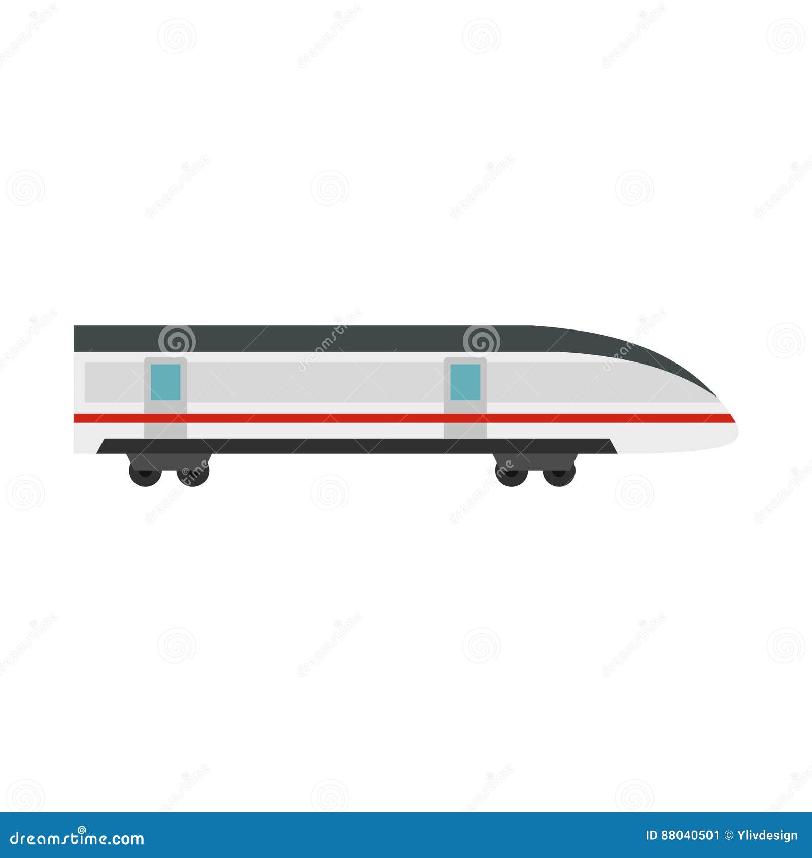 Modern High Speed Train Icon, Flat Style Stock Vector - Illustration of ...