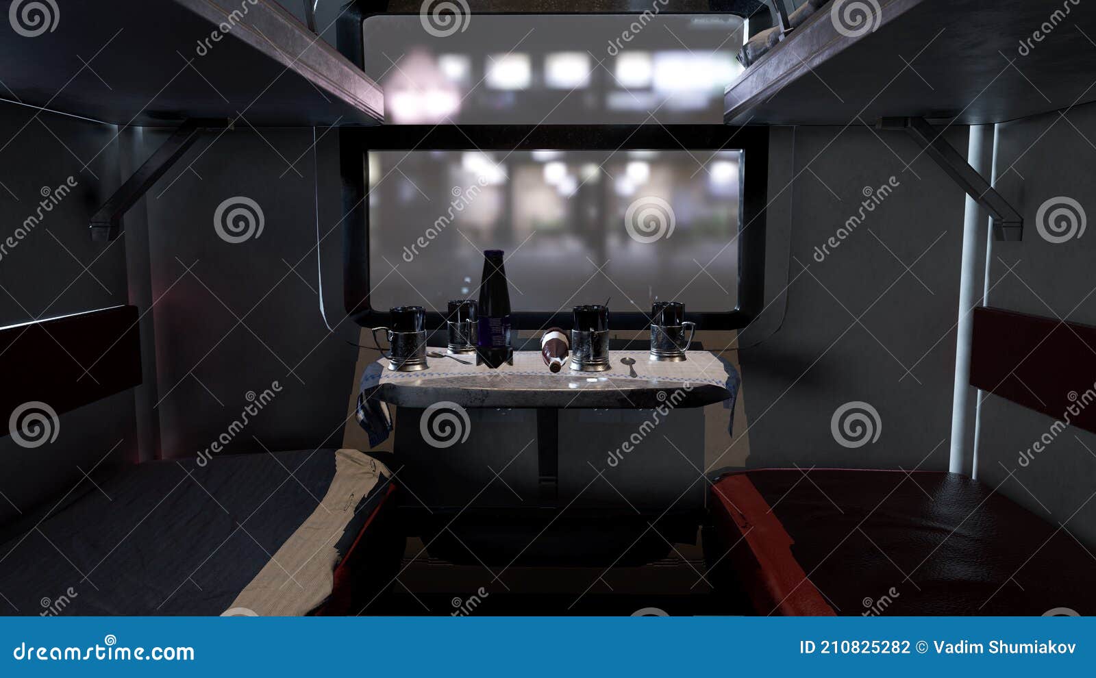Modern High Speed Train Interior 3d Render Stock Illustration ...