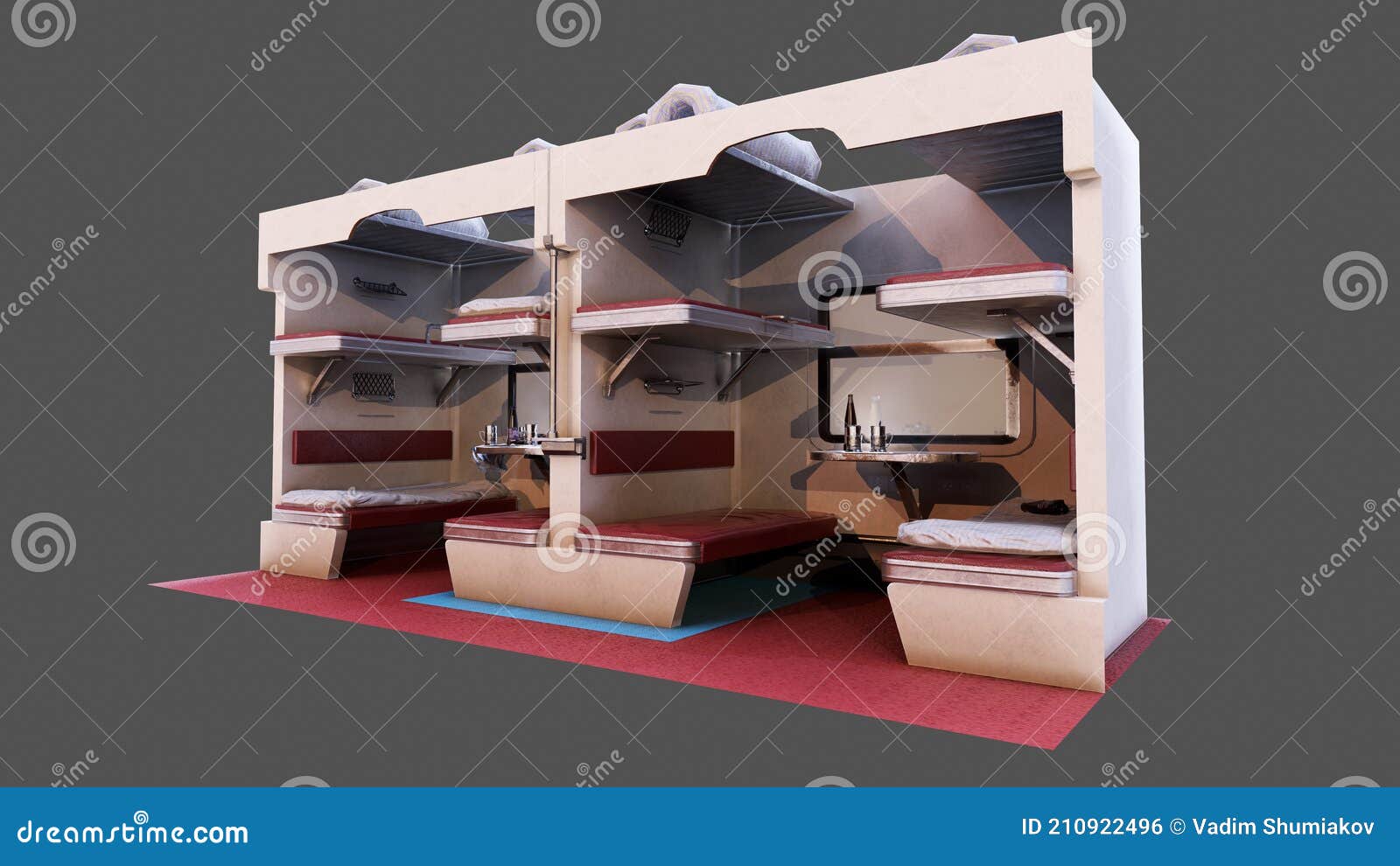 Modern High Speed Train Interior 3d Render Stock Illustration ...