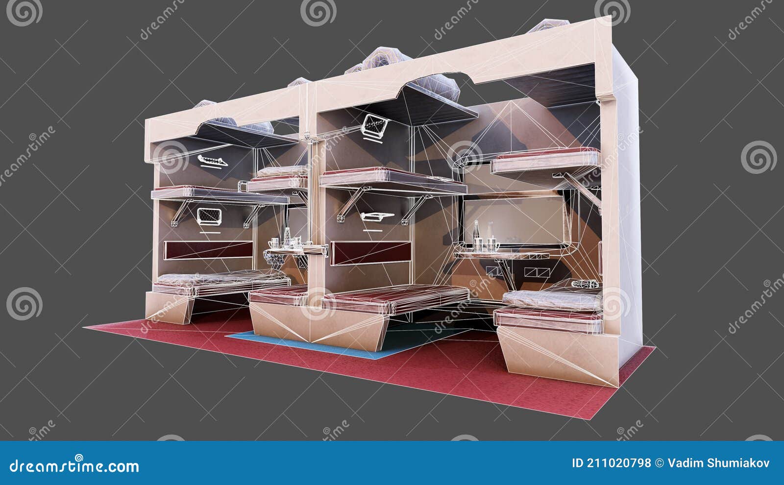 Modern High Speed Train Interior 3d Render Stock Illustration ...