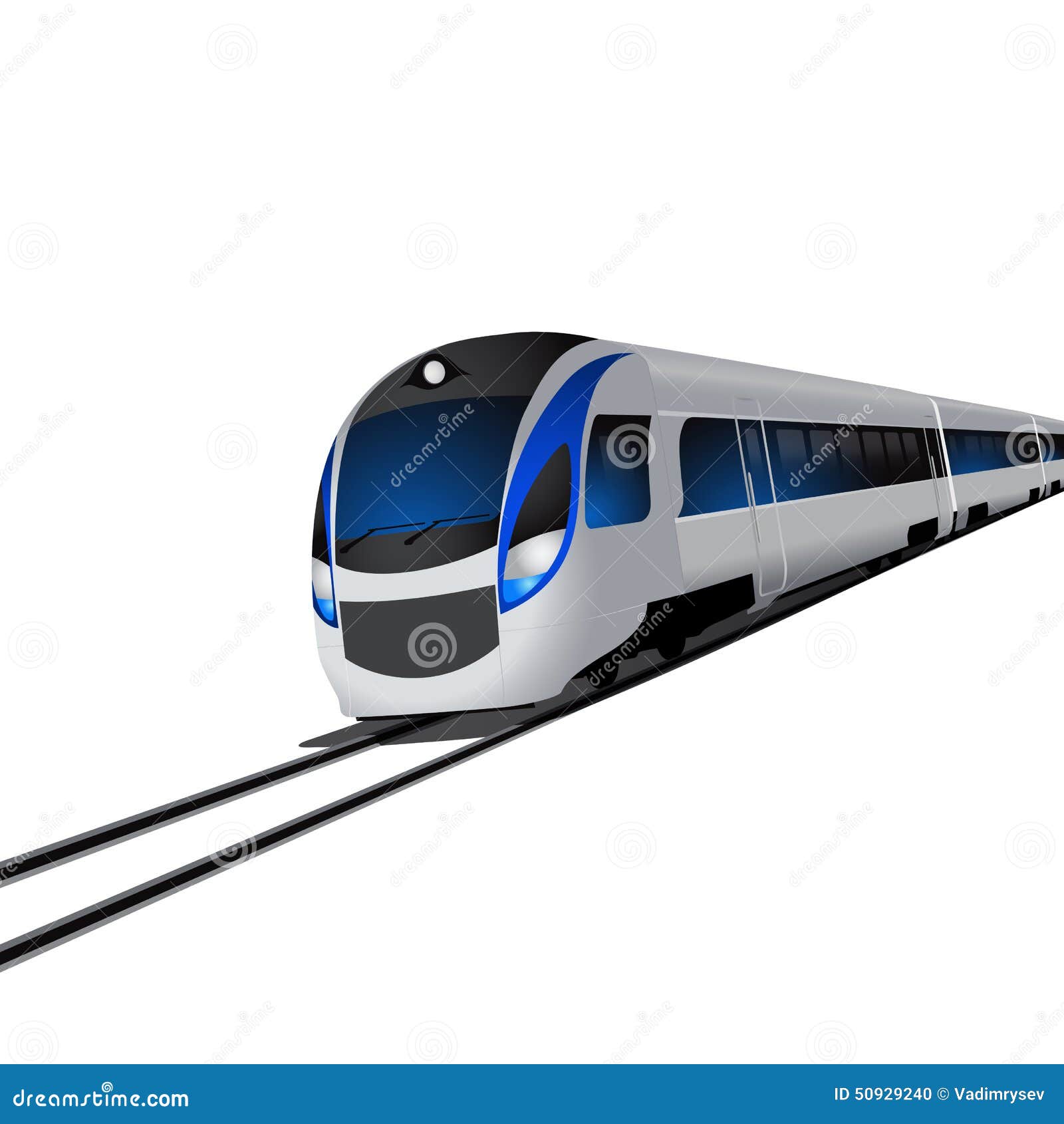 Modern High Speed Train, Isolated on White Stock Vector - Illustration ...