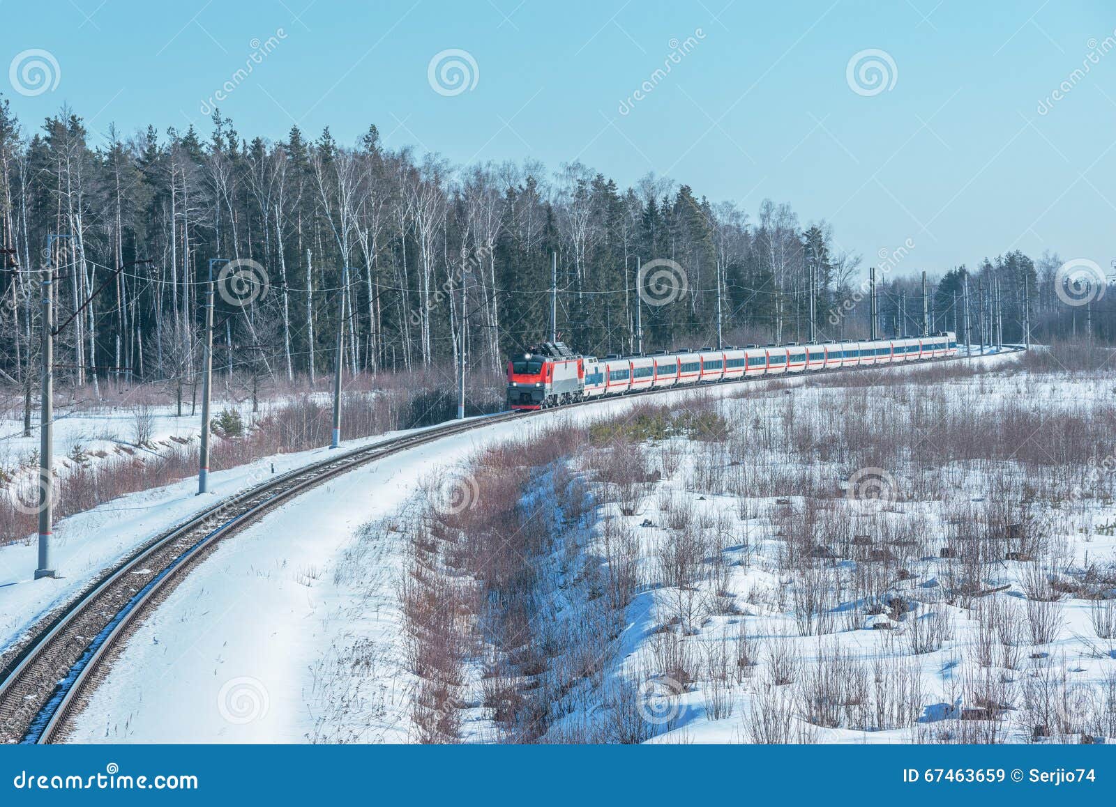 Modern high-speed train. stock image. Image of intercity - 67463659
